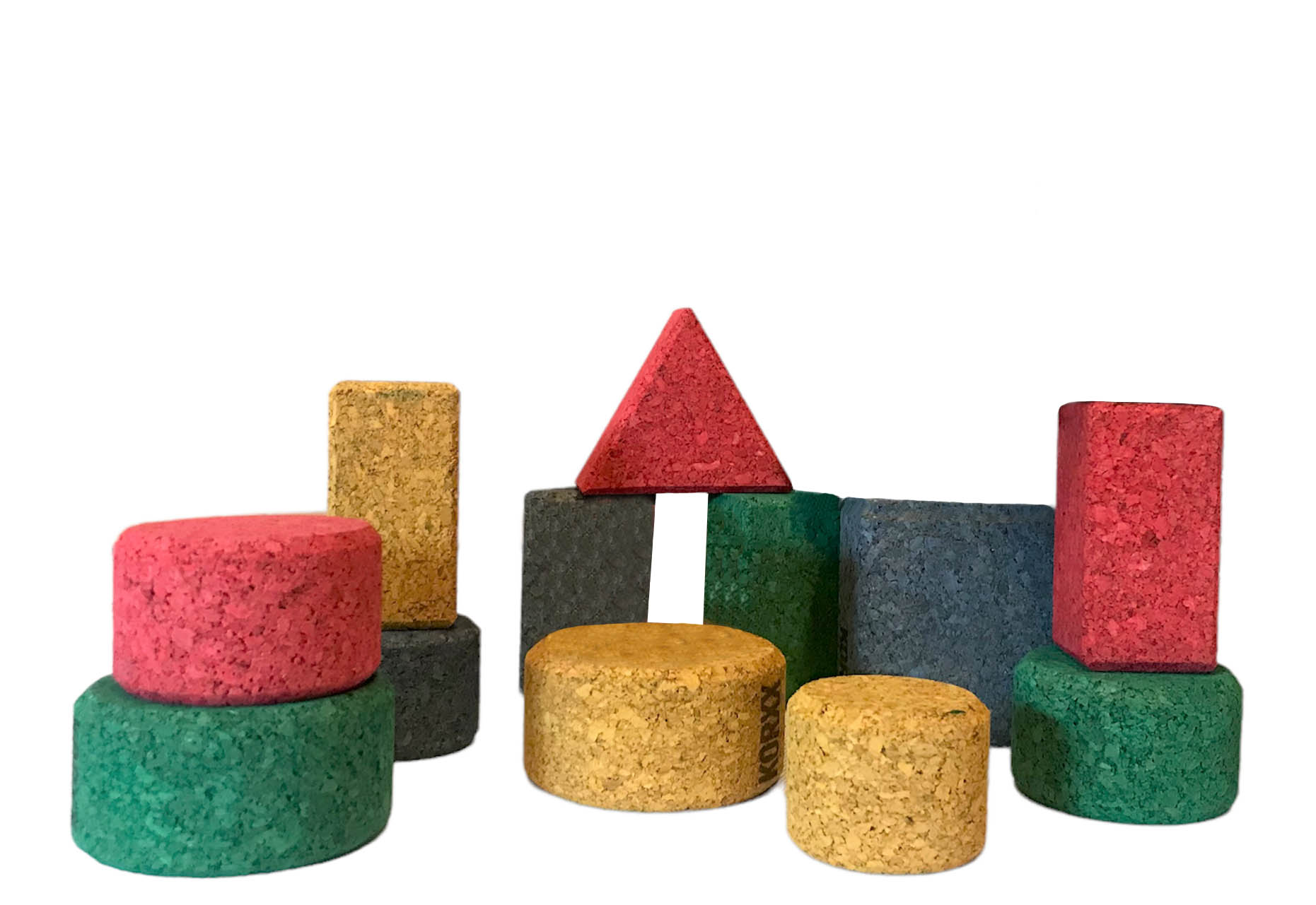 Building block out of cork